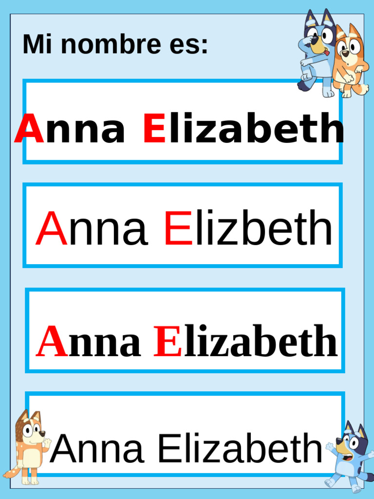 Ana Elizabeth nombre reforzamiento | PDF