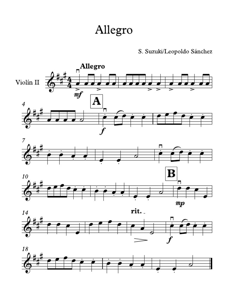 Allegro Violin II | PDF