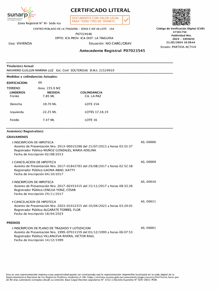 Solicitud N°: 2024 - 1894694 Fecha Impresión: 21/03/2024 16:39:42 ...