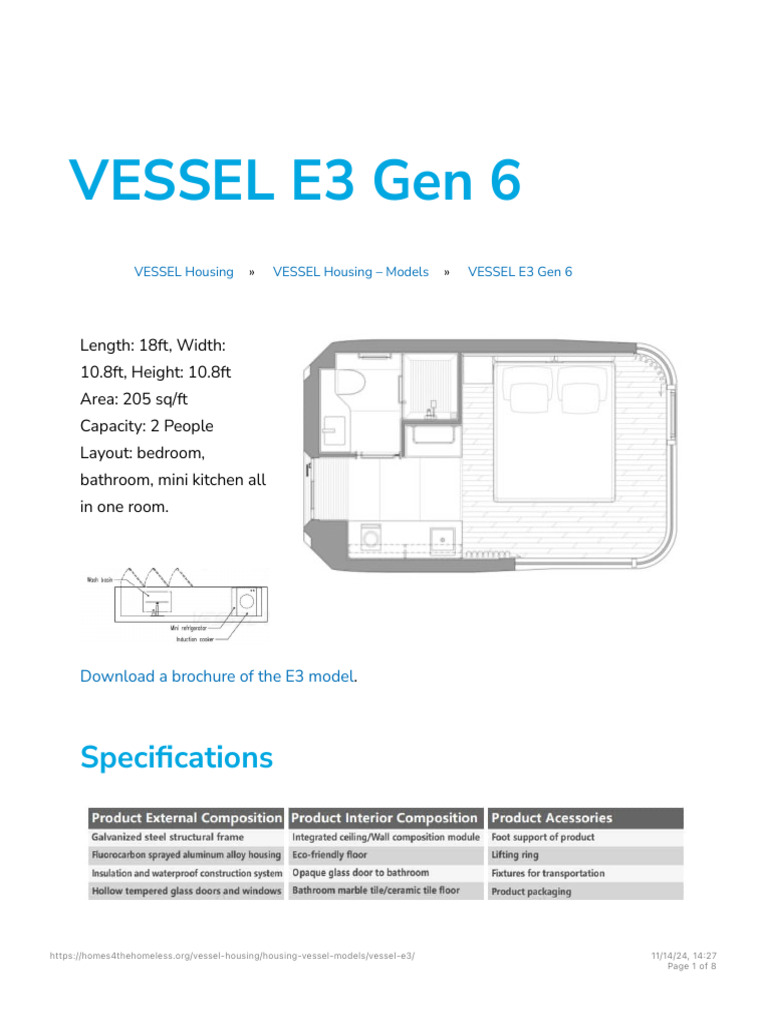 Vessel E3 Gen 6 Specifications and Layout | PDF
