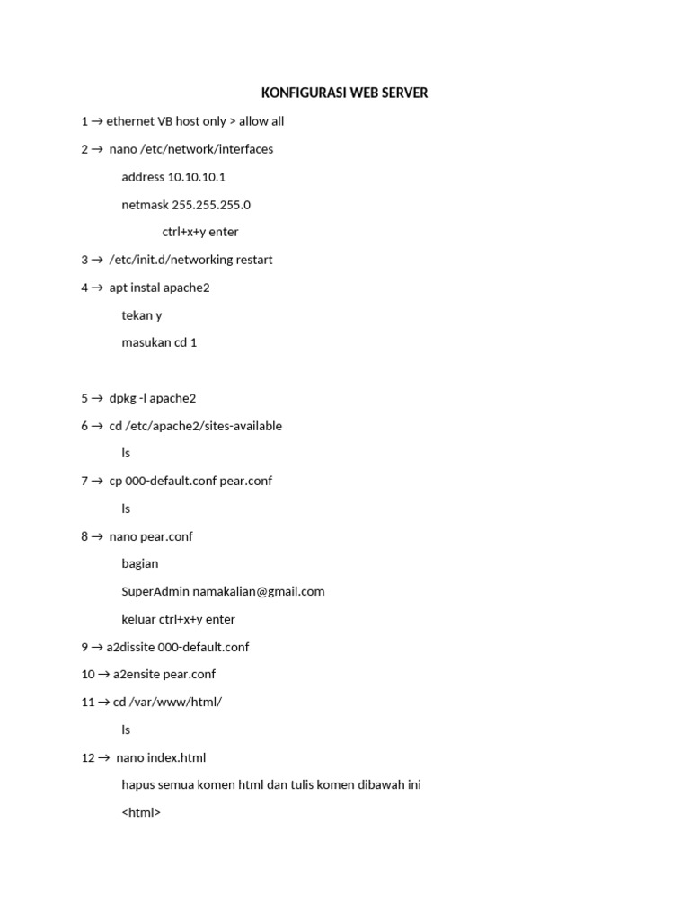 Konfigurasi Web Server | PDF
