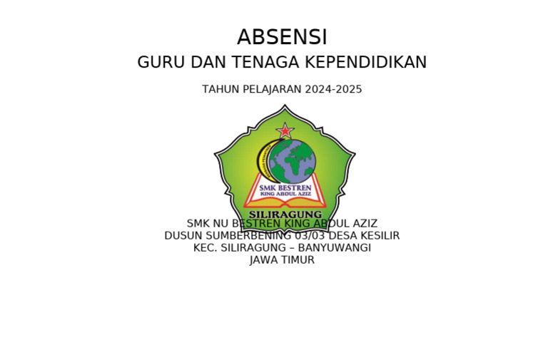 Cover Absensi Guru SMK | PDF