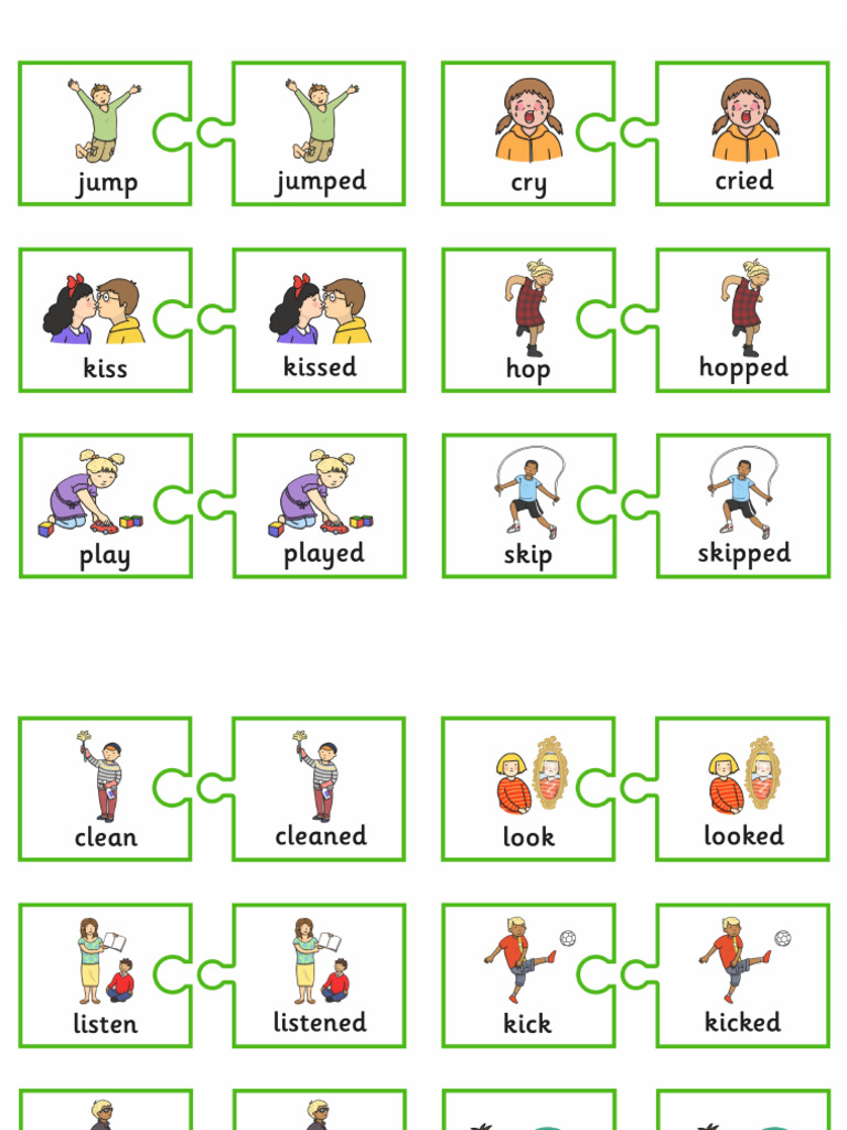 Regular Past Tense Verb Jigsaws | PDF