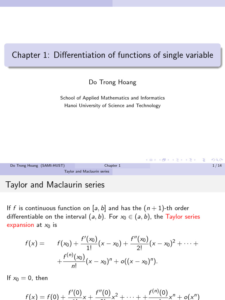 Taylor & Maclaurin Series Guide | PDF | Analysis | Mathematical Objects