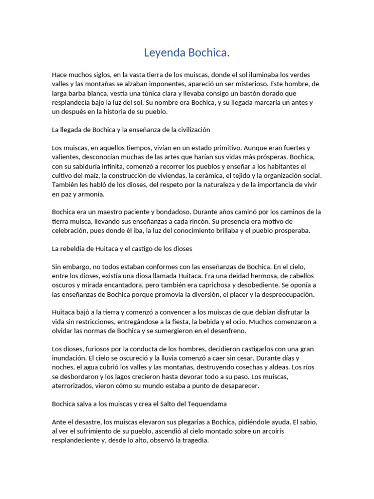 Leyenda Bochica | PDF