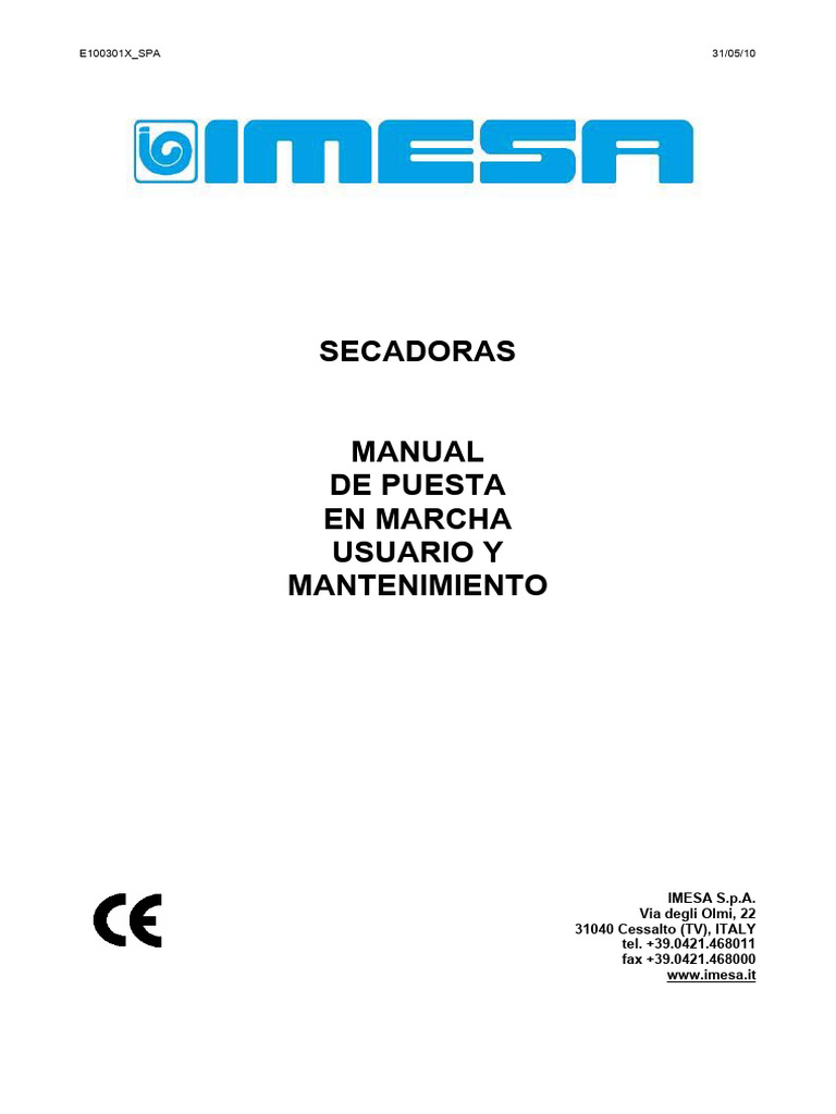 Imesa Secadora E100301x - Spa | PDF | Solvente