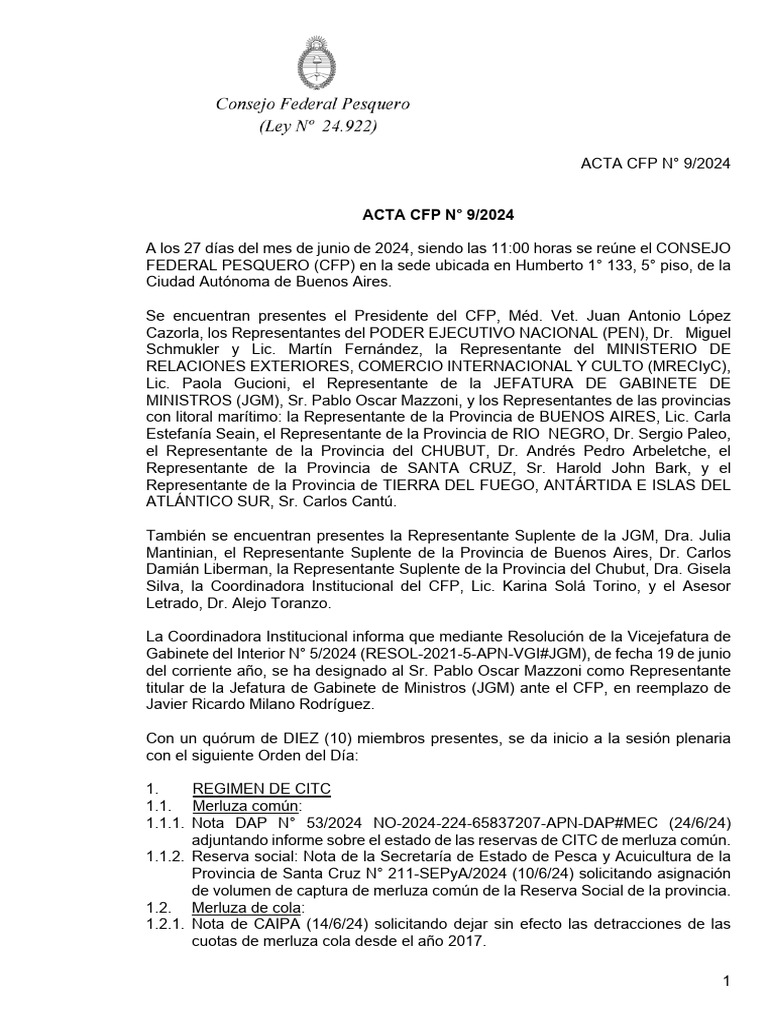 Acta CFP 9-2024 | PDF