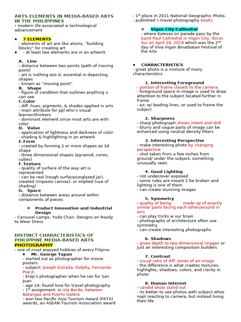 ARTS10 - Reviewer - 3rd Quarter | PDF | Camera | Cinematography