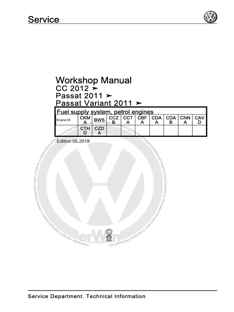 Volkswagen Fuel Supply System Manual | PDF | Fuels | Vehicle Technology