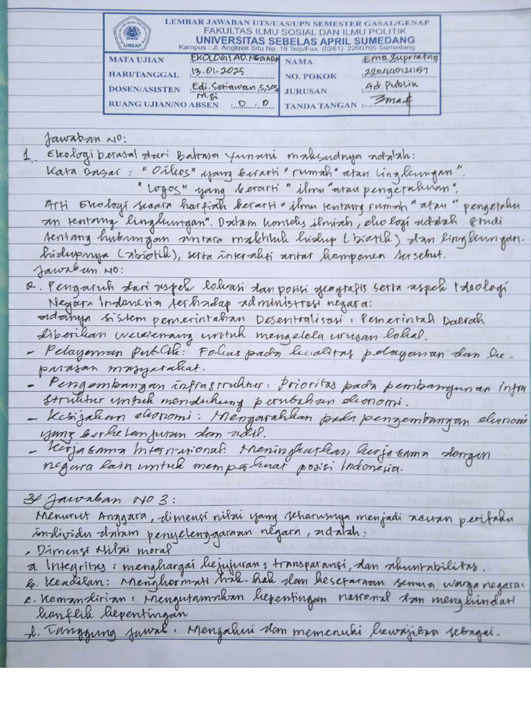 Ekologi Administrasi Negara (Ema Supriatna) - Compressed | PDF