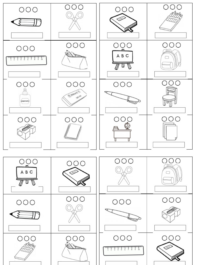 Bingo Utiles Escolares | PDF