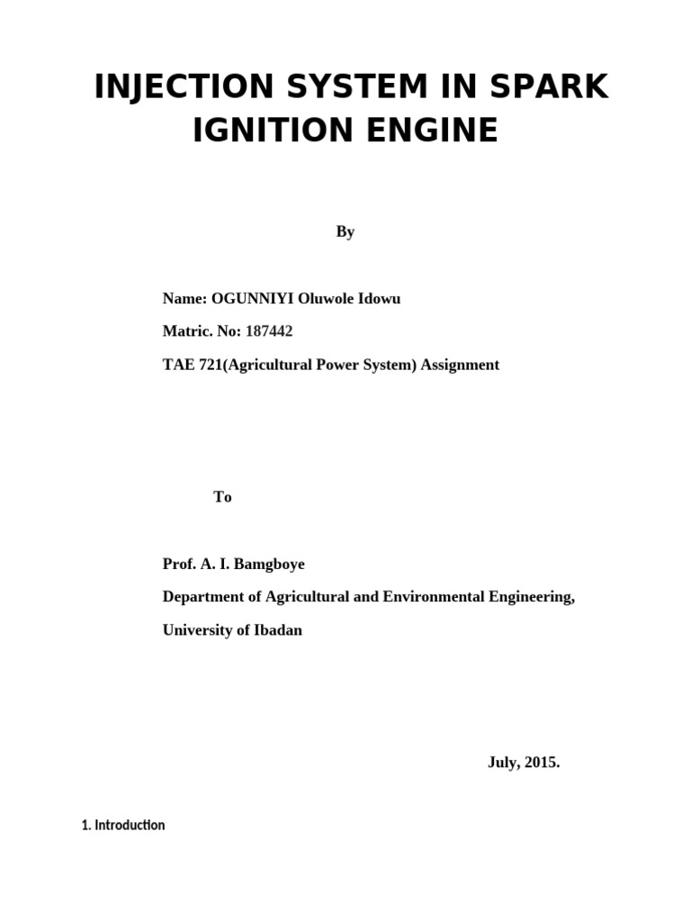 Injection System in Spark Ignition Engin | PDF | Fuel Injection ...