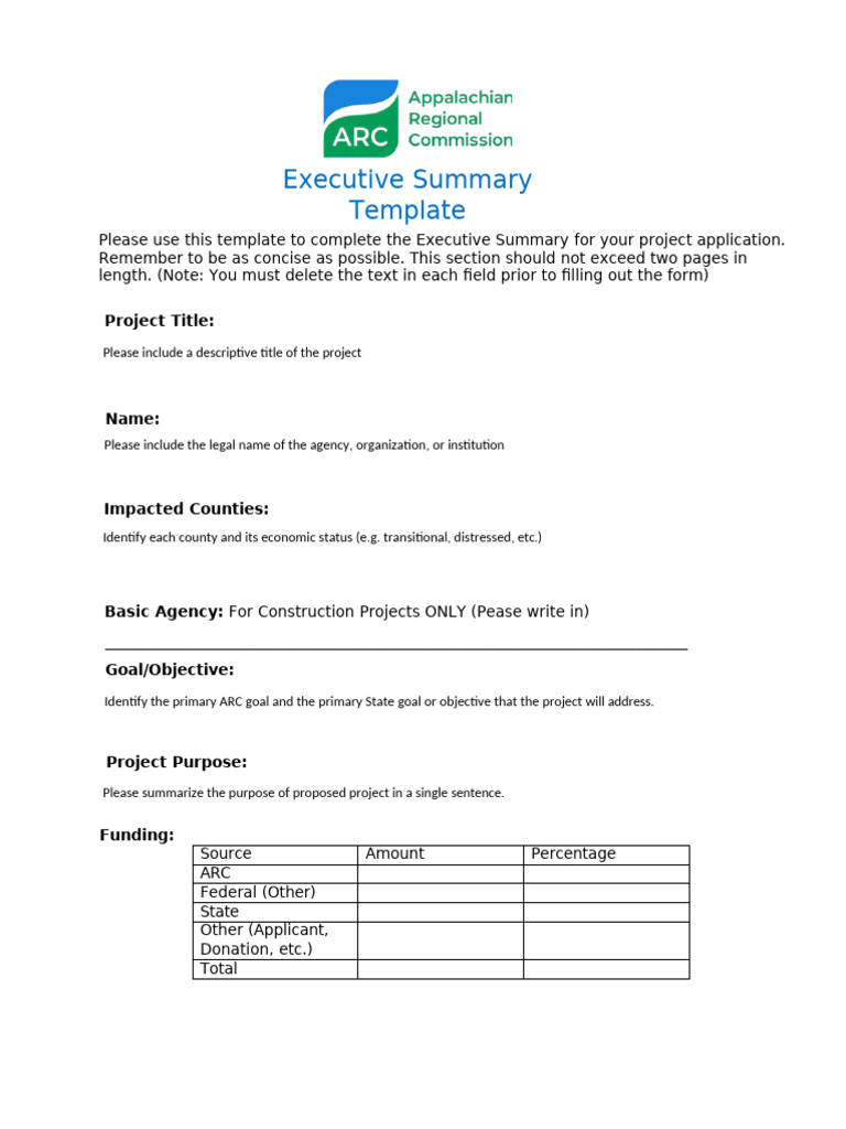 Executive Summary Template | PDF