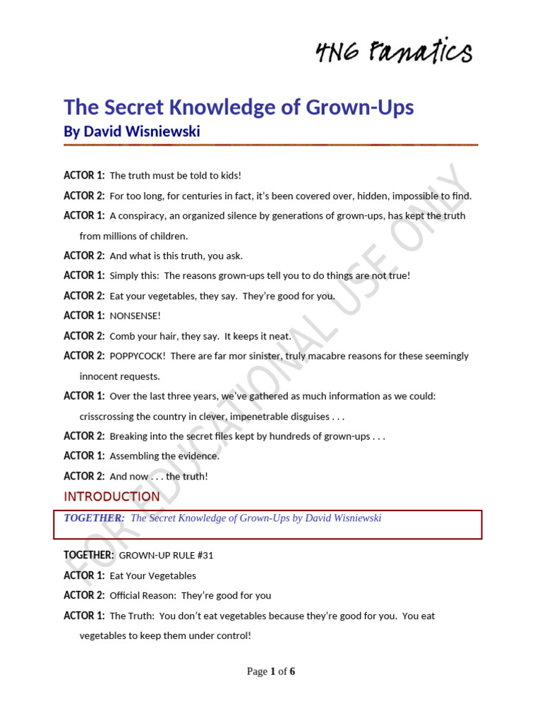 Secret Knowledge of Grown-Ups | PDF | Vegetables