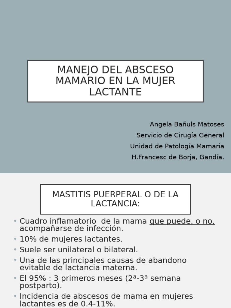Sesión A. Bañuls - Absceso Mamario | PDF | Pecho | Medicina