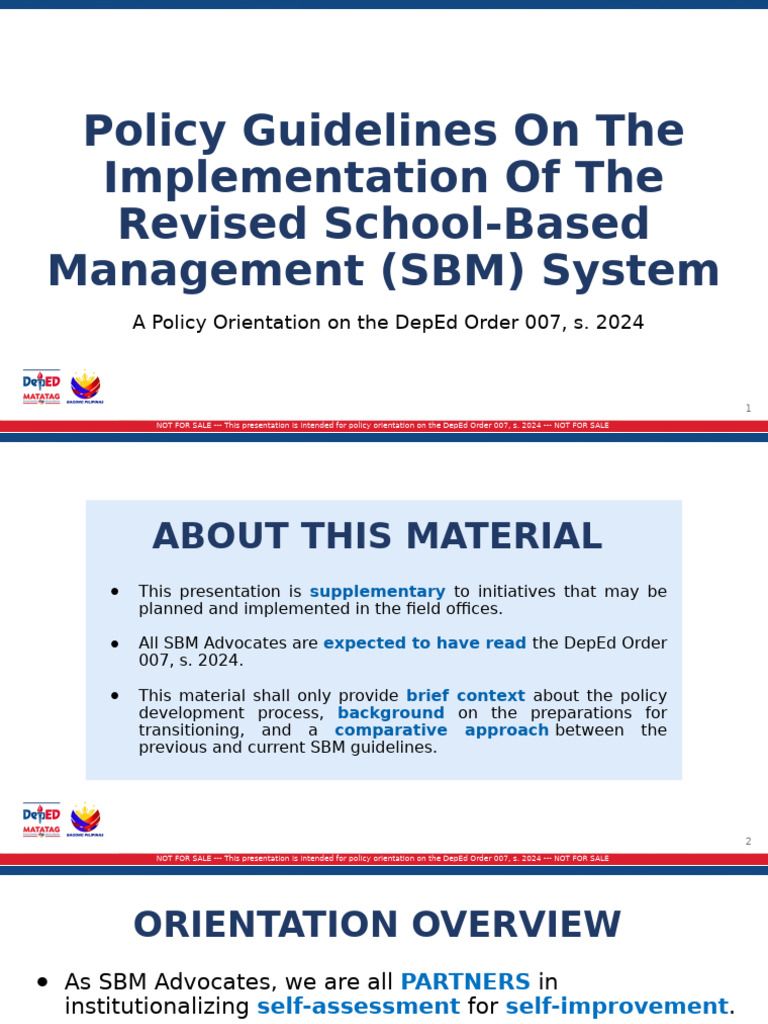 Policy Orientation: DepEd Order 007, s. 2024 | PDF | Learning ...