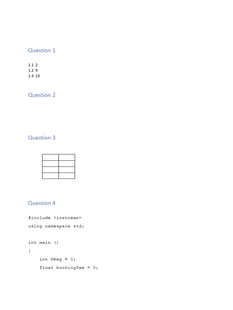 November 2022 Exam Programming Questions | PDF