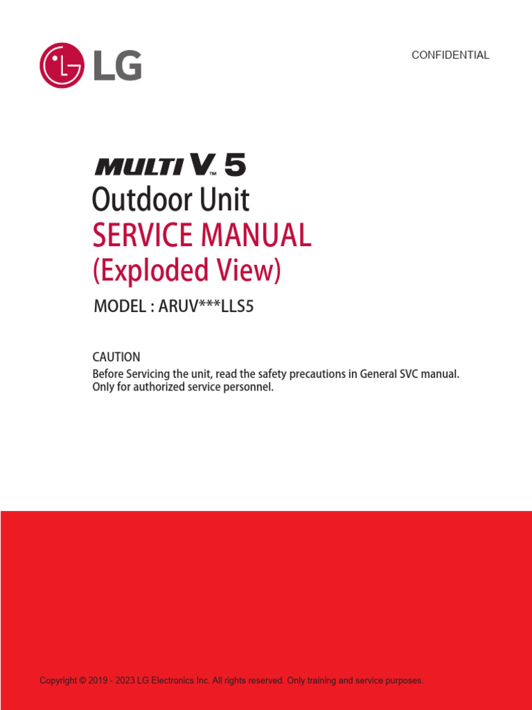 LG ARUV***LLS5 Service Manual | PDF | Pressure Measurement | Pump