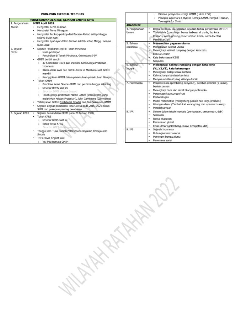 Scope Materi Retel 2023 | PDF