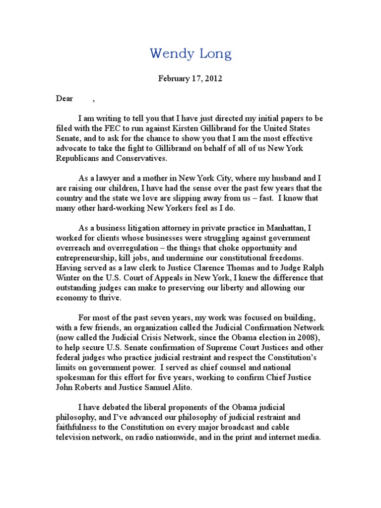 Wendy Letter To GOP Chairs | PDF | Public Sphere | The United States