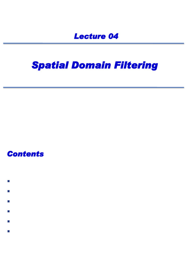 Spatial Domain Image Filtering Techniques | PDF | Signal Processing ...