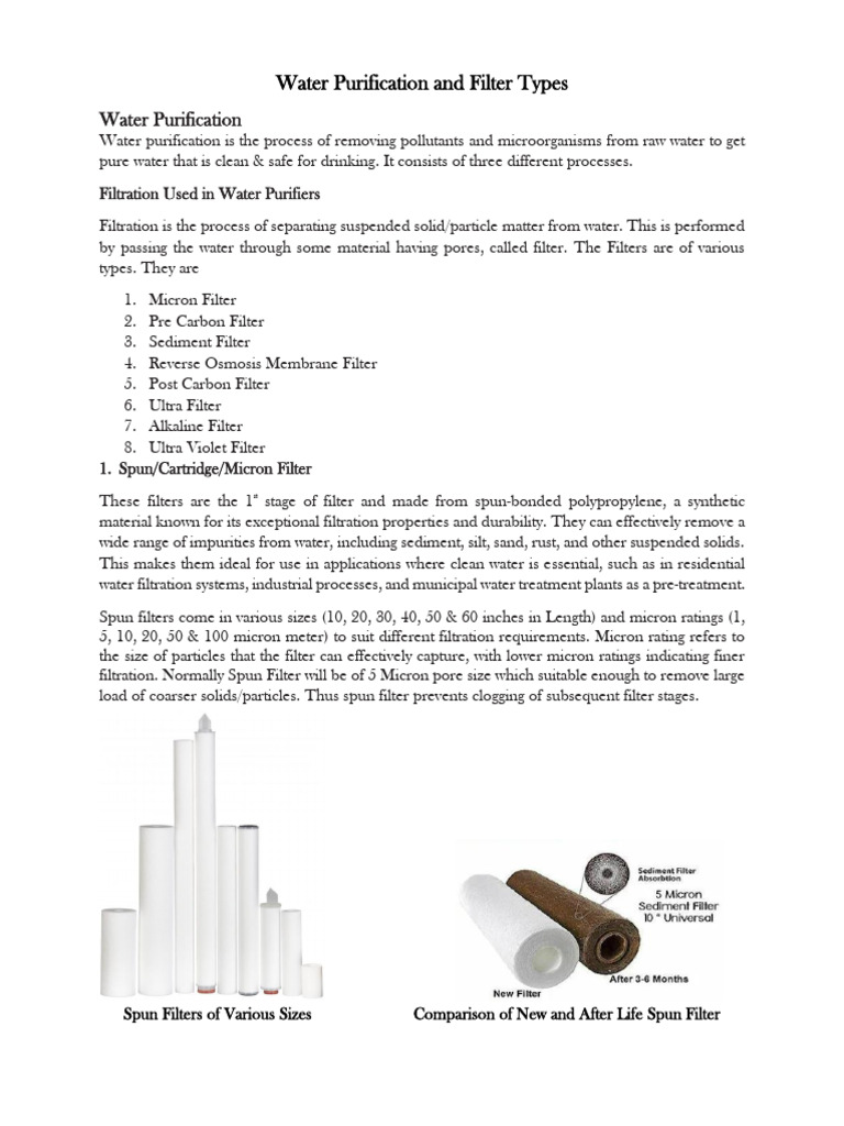 About The Water Purification | PDF | Water Purification | Membrane