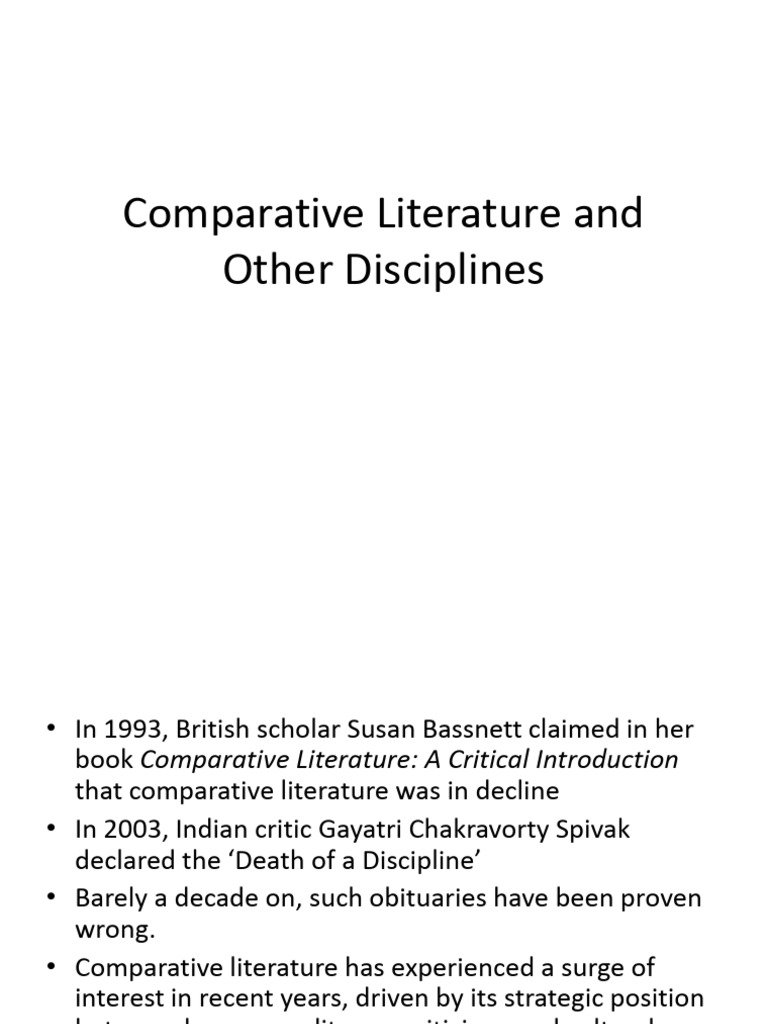 Comparative Literature and Other Disciplines 1 - ST | PDF | Cultural ...