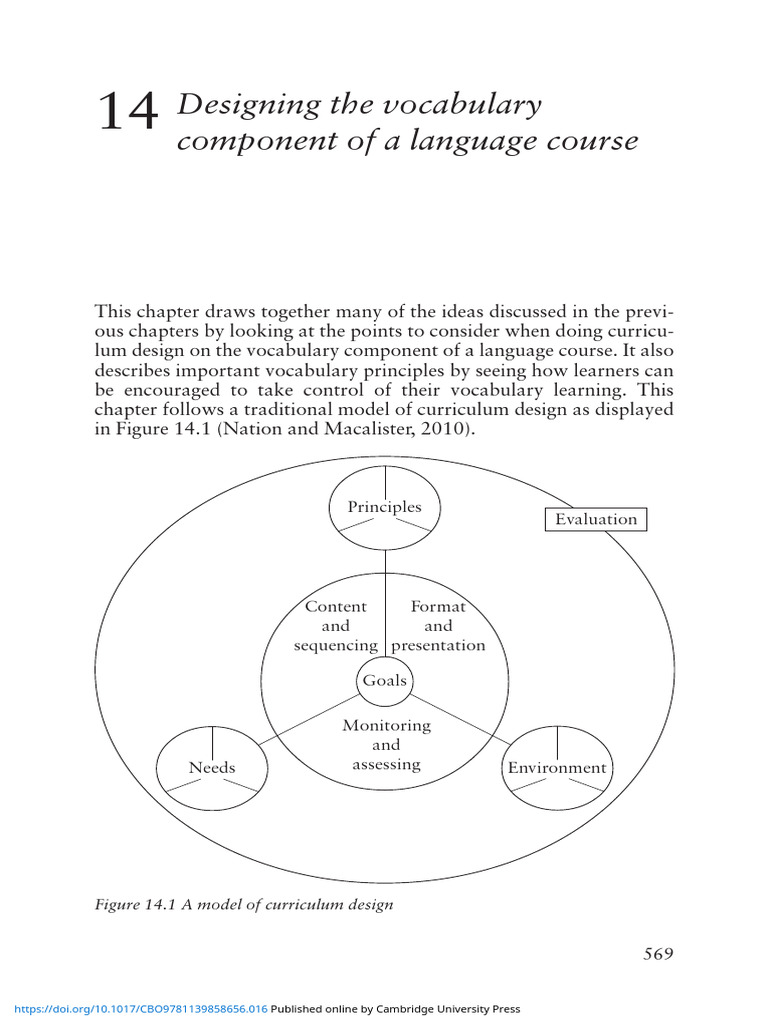 Designing The Vocabulary Component of A Language Course | PDF ...