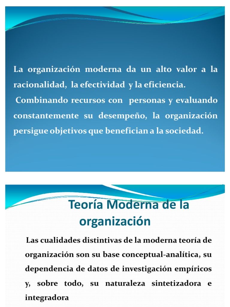 Teoría Moderna de La Organización | PDF | Teoría | Sociedad