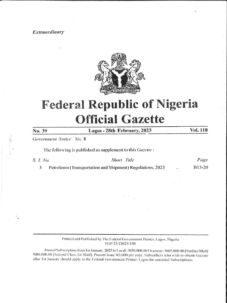 Petroleum Transportation and Shipment Regulations | PDF