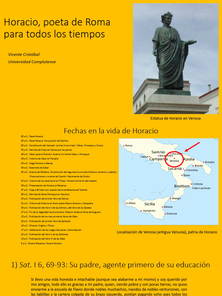 Vida y legado de Horacio, poeta romano | PDF | Augusto | Horacio