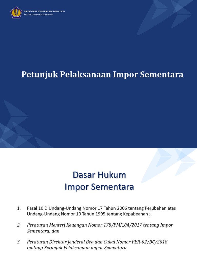 Panduan Impor Sementara Bea Cukai RI | PDF