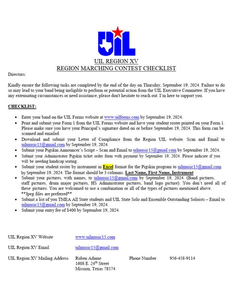 Pigskin Check List | PDF