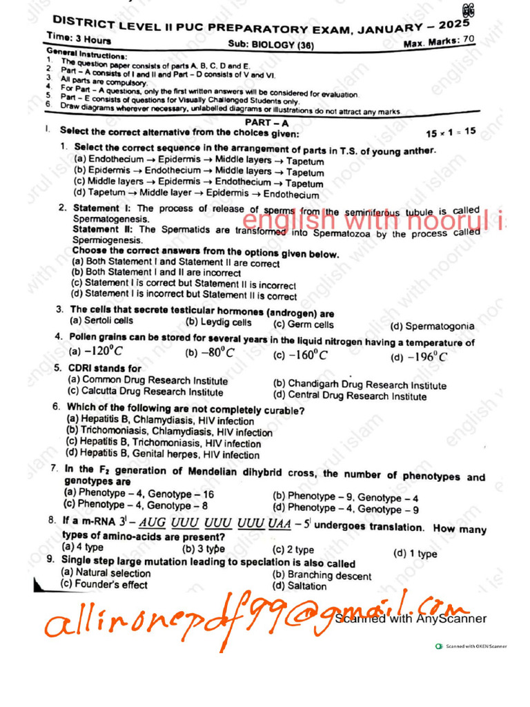 Bio Pre Chitradurga | PDF