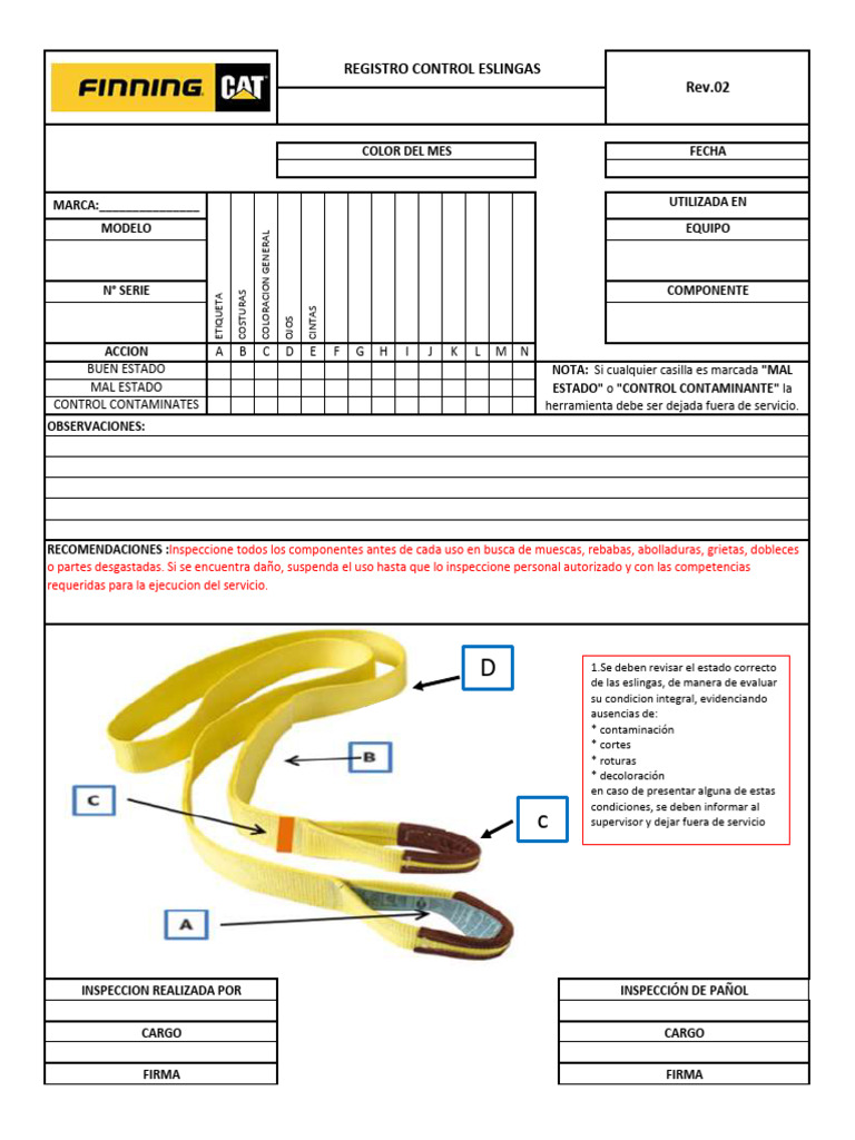 Check List Eslinga Plana | PDF