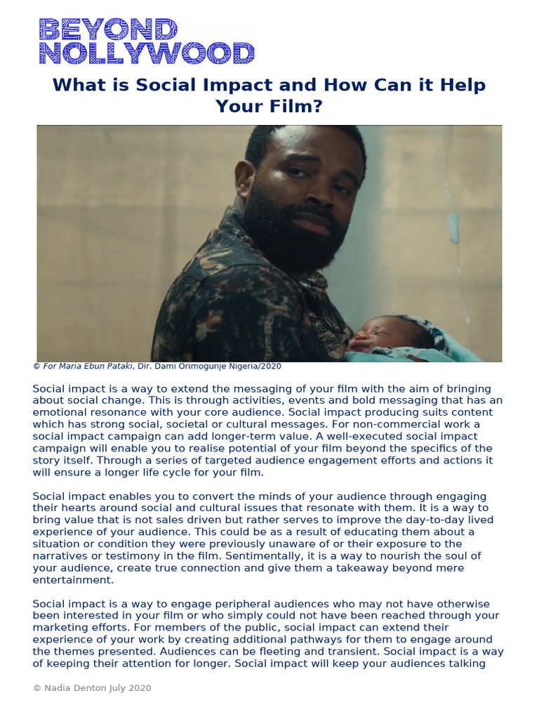 What Is Social Impact and How Can It Help Your Film | PDF | Social ...