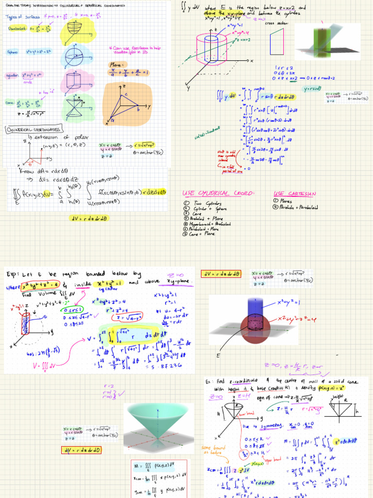 Lecture 8 - Spherical - Cylindrical Coordinate | PDF | Elementary ...