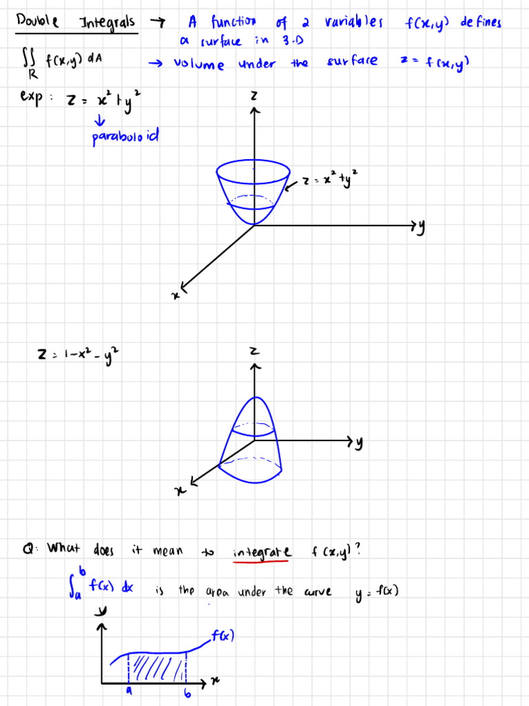 Lecture 1 - Double Integrals | PDF | Integral | Mathematical Relations