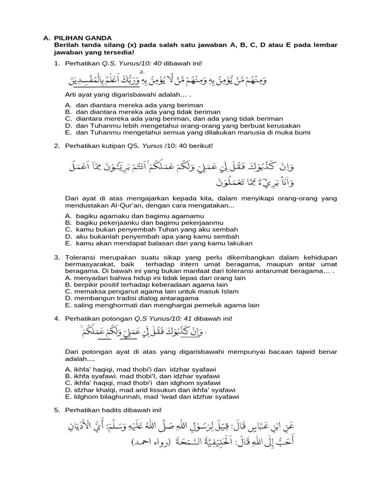 Saya Sedang Berbagi '3. FORMAT SOAL ASAS KELAS F (FIX) ' Dengan Anda | PDF