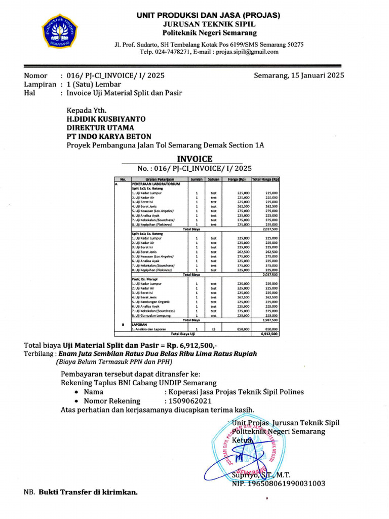 016_INVOICE_PT. INDO KARYA BETON | PDF