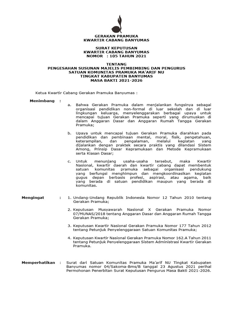 SURAT KEPUTUSAN-susunan Pengurus Mabi Dan Pengurus Sako Ma'Arif NU Masa ...