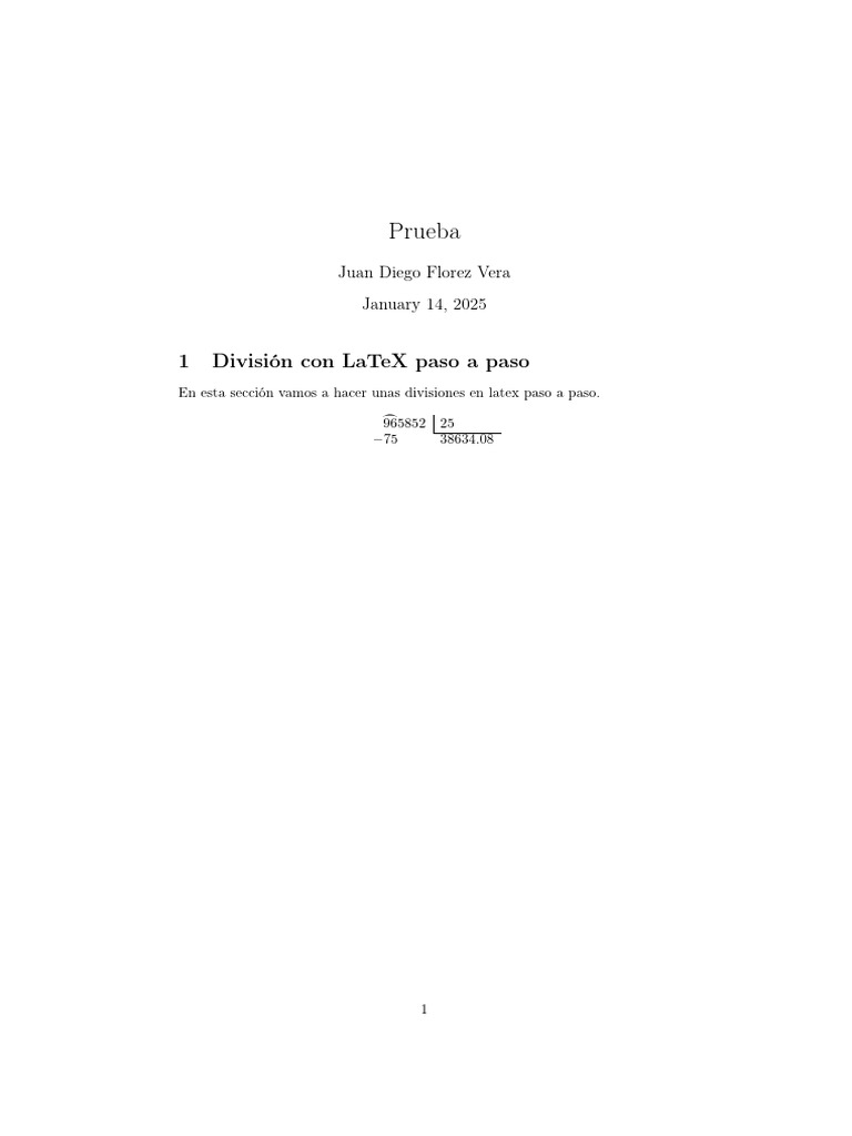 División en LaTeX: Guía Paso a Paso | PDF