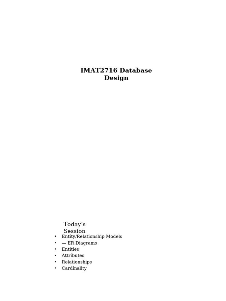 Database Design: ER Models Explained | PDF | Conceptual Model | Data Model