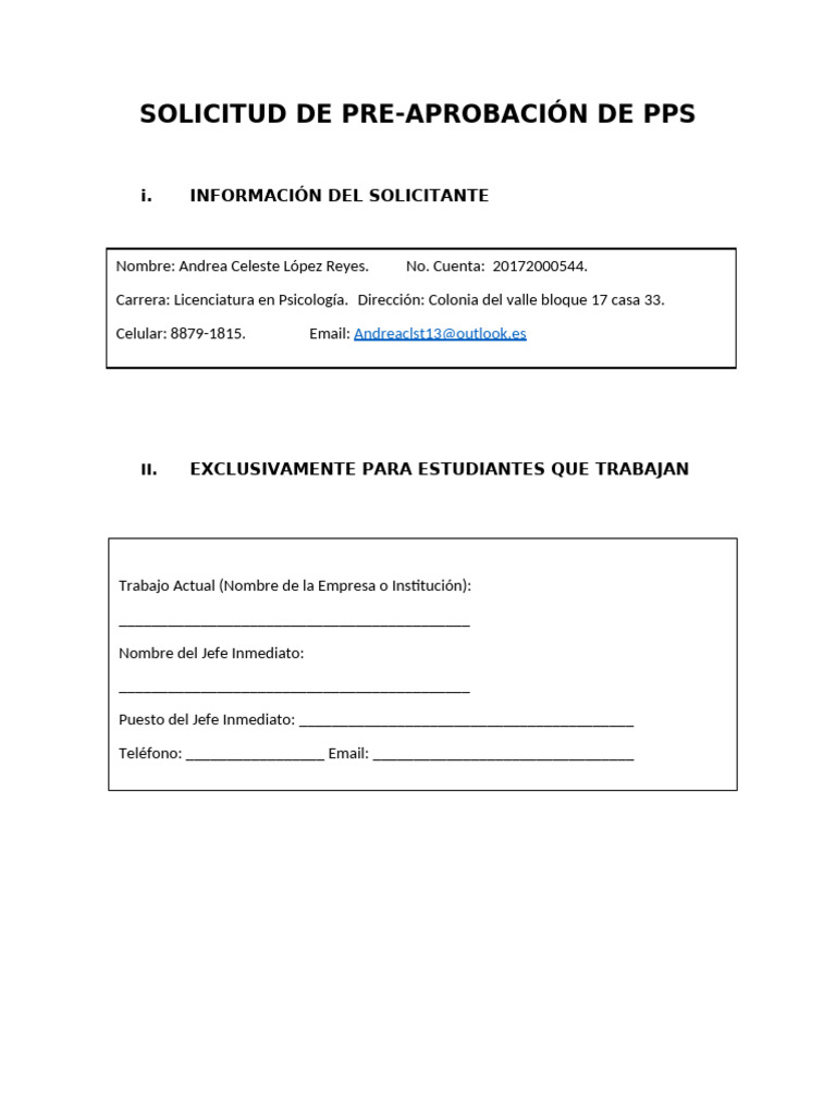 Solicitud de Pre-Aprobación de PPS (A) | PDF