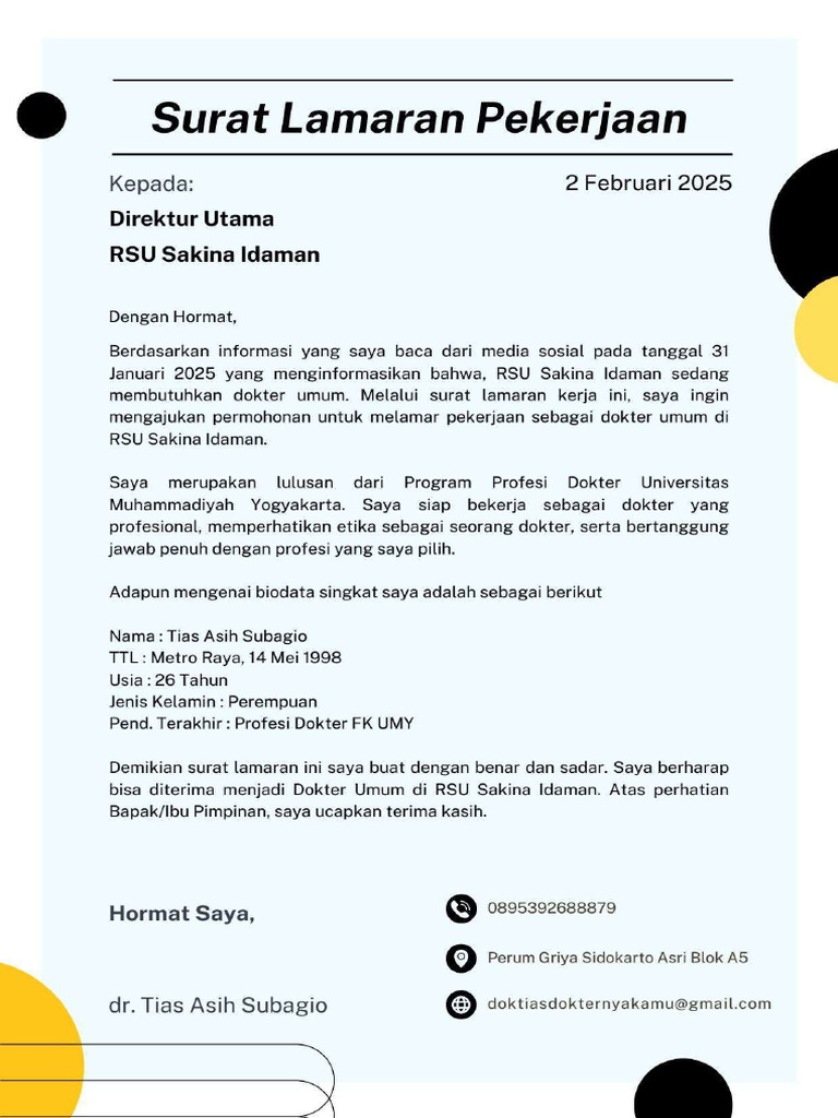 Lamaran Dokter Umum Compressed | PDF