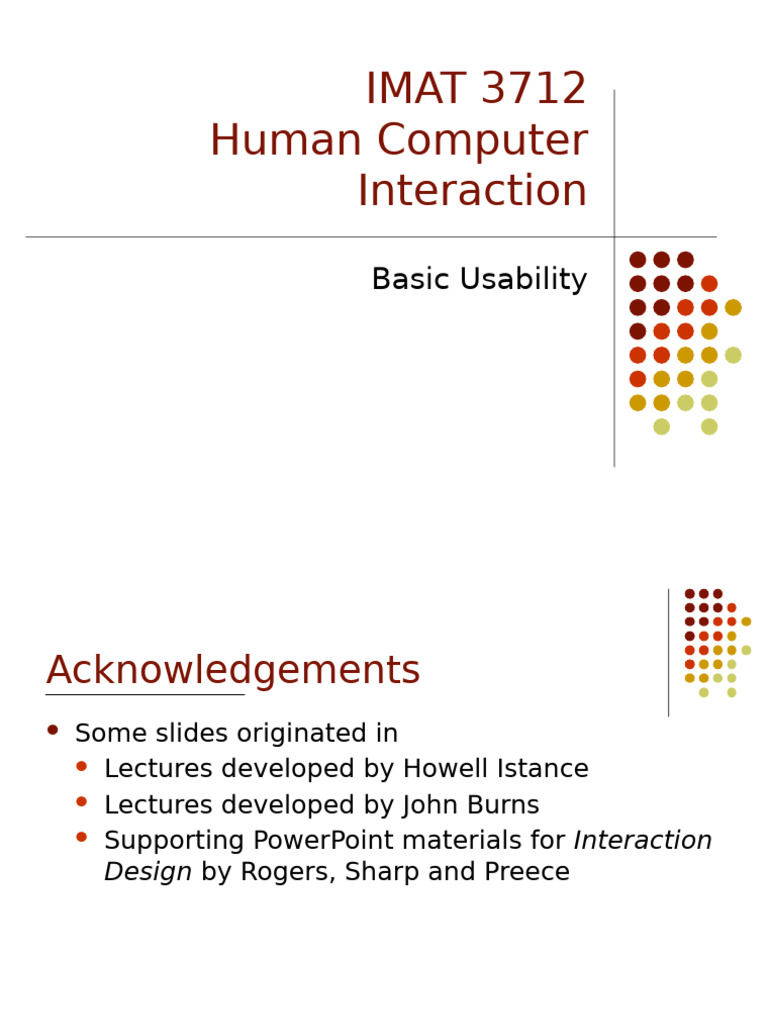 IMAT3712 02 Basic Usability | PDF | Usability | Menu (Computing)