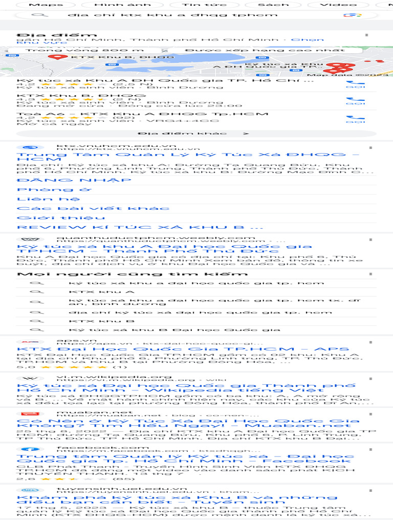 Địa Chỉ Ktx Khu a Đhqg Tphcm - Tìm Trên Google | PDF