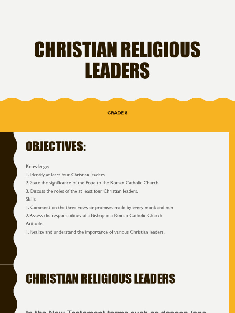 Overview of Christian Religious Leaders | PDF | Catholic Church | Clergy
