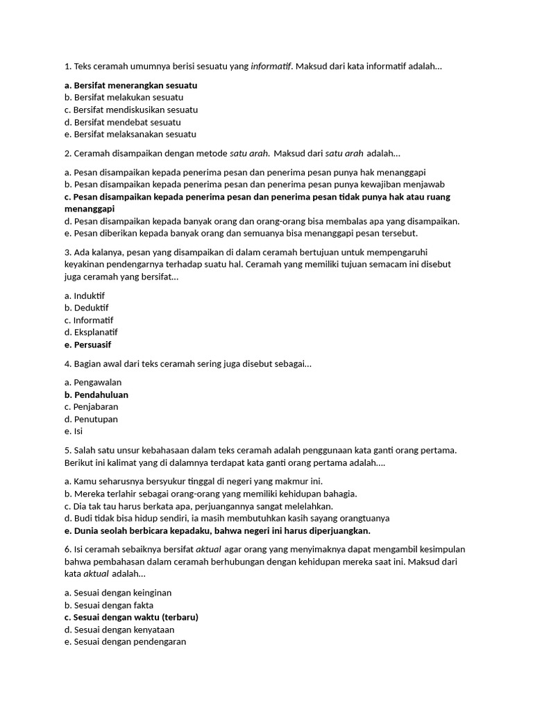 KISI-KISI soal kelas 11 | PDF