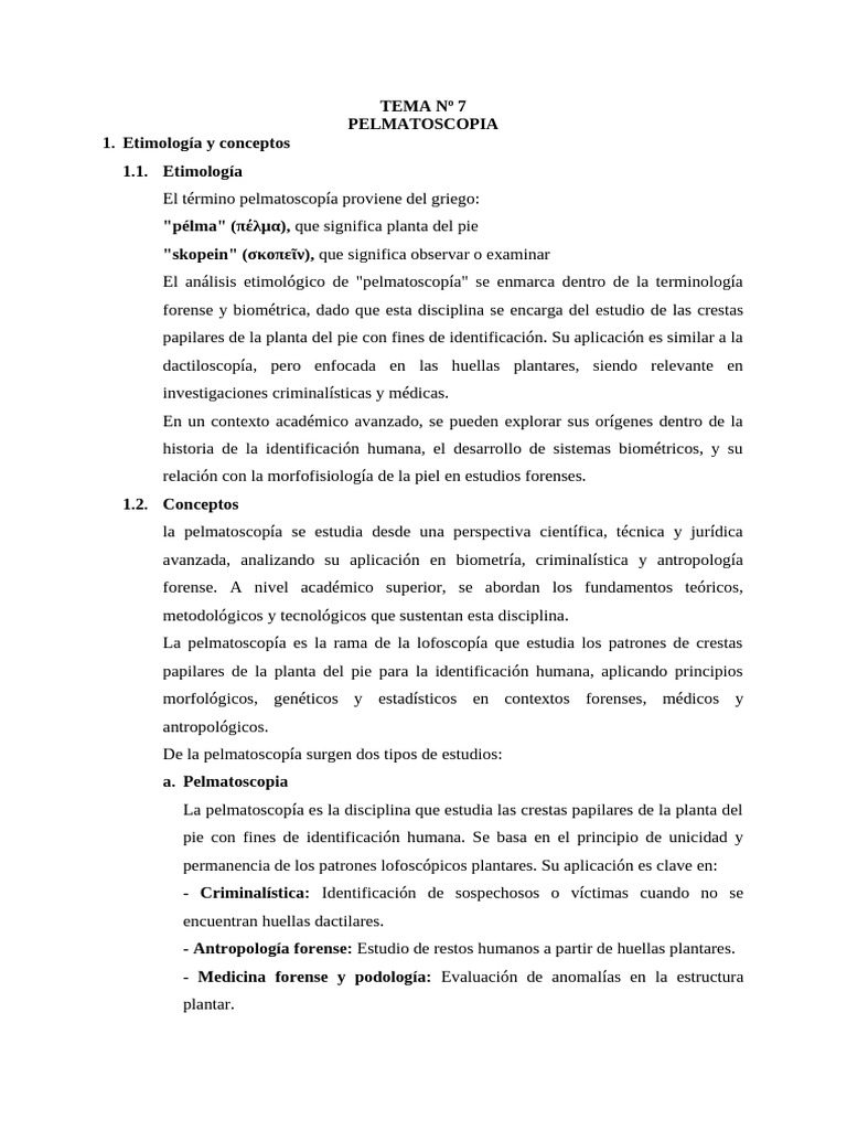 Tema 7 | PDF | Huella dactilar | Ciencia forense